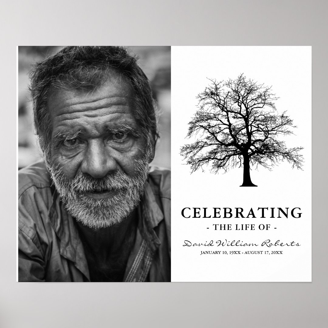 Elegant Tree | Funeral Rememberance Photo Poster | Zazzle