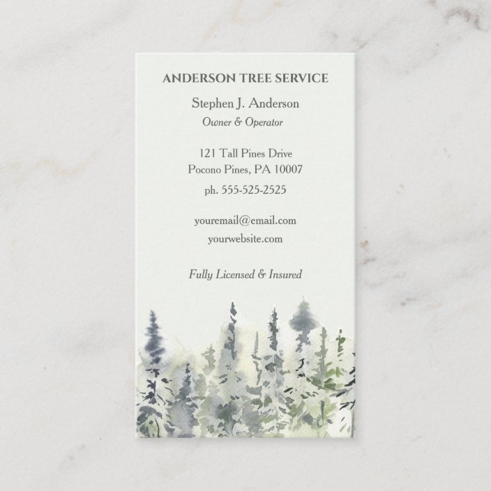 Elegant Tree Service Arborist Trimming Business Card | Zazzle.com