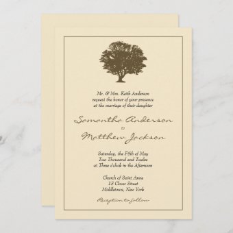 Elegant Tree Wedding Invitation | Zazzle