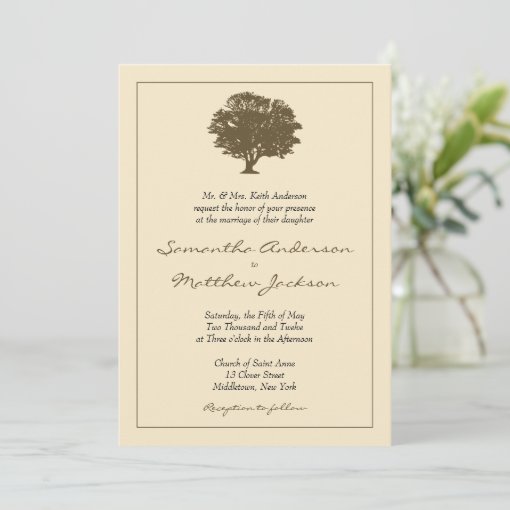 Elegant Tree Wedding Invitation | Zazzle