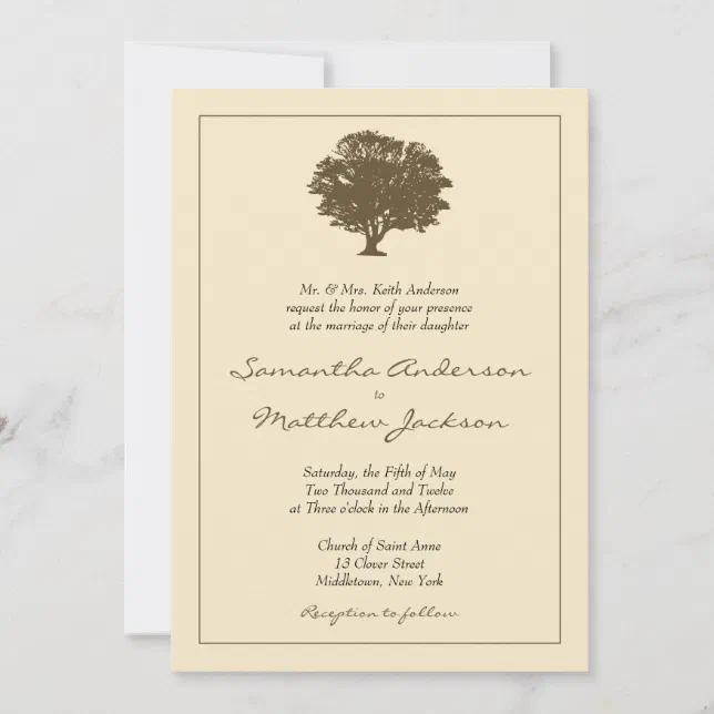 Elegant Tree Wedding Invitation | Zazzle