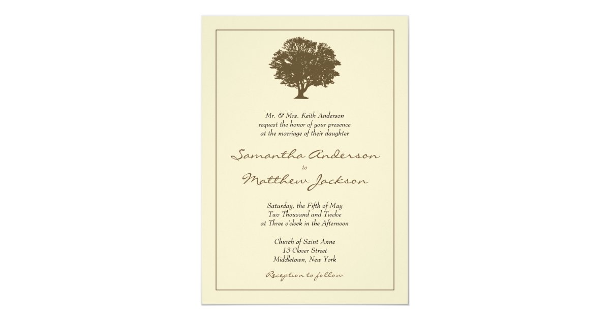 Elegant Tree Wedding Invitation | Zazzle.com