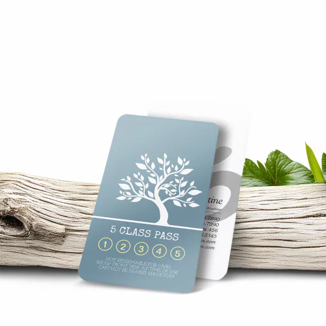 Elegant Tree Yoga Instructor Class Pass Loyalty | Zazzle