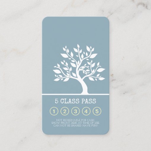 Elegant Tree Yoga Instructor Class Pass Loyalty | Zazzle