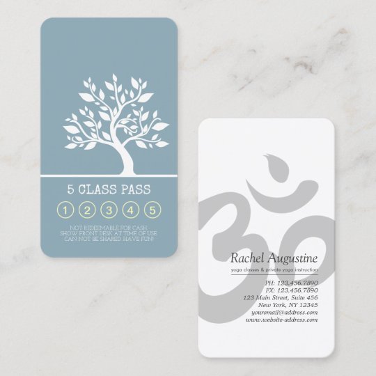Elegant Tree Yoga Instructor Class Pass Loyalty | Zazzle.com