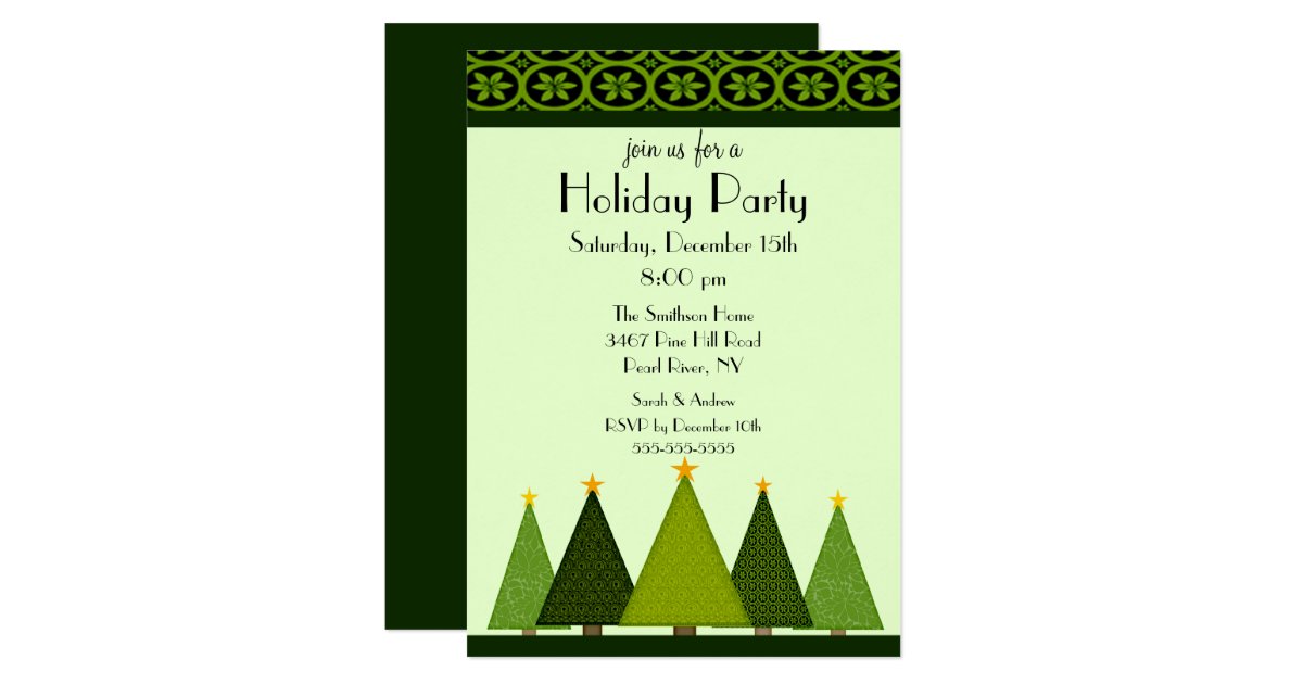 Christmas Invitations With Large Trees