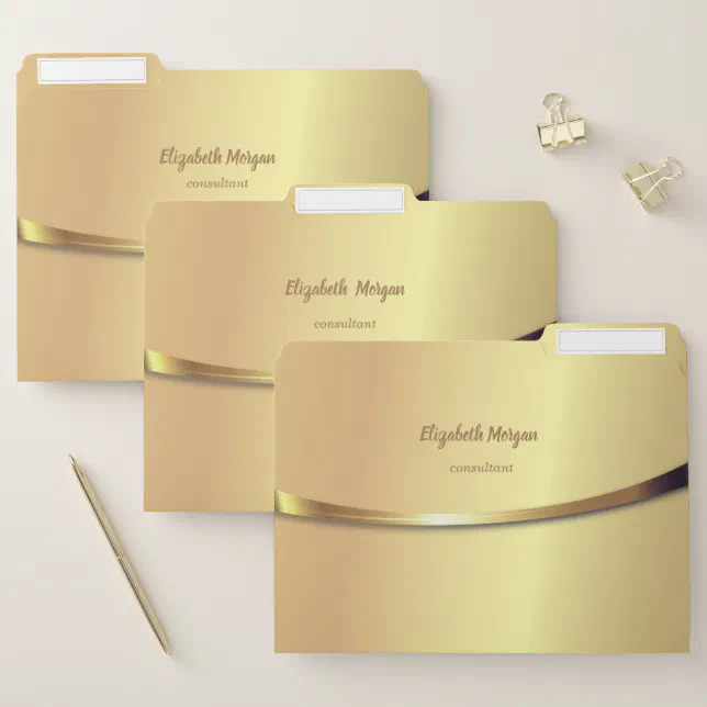 Elegant Trendy Gold Background File Folder | Zazzle
