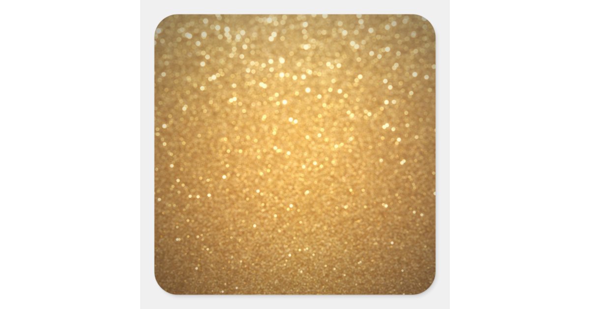 Elegant Trendy Gold Glitter Blank Template Modern Square Sticker | Zazzle
