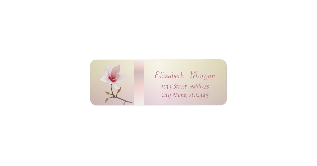 Elegant Trendy Romantic Magnolia Label | Zazzle