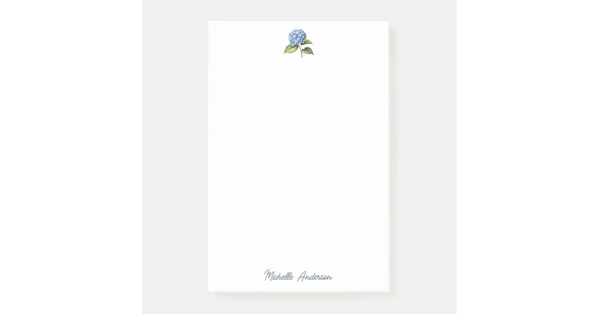 Elegant Trendy Watercolor Hydrangea Floral Post-it Notes | Zazzle