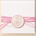 Elegant Trinity Cross and Three-Initial Monogram Wax Seal Sticker | Zazzle