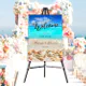 Elegant Tropical Beach Wedding Welcome Sign | Zazzle