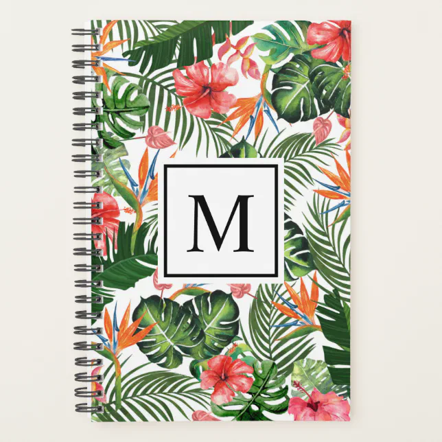 Elegant Tropical Custom Monogrammed Planner | Zazzle