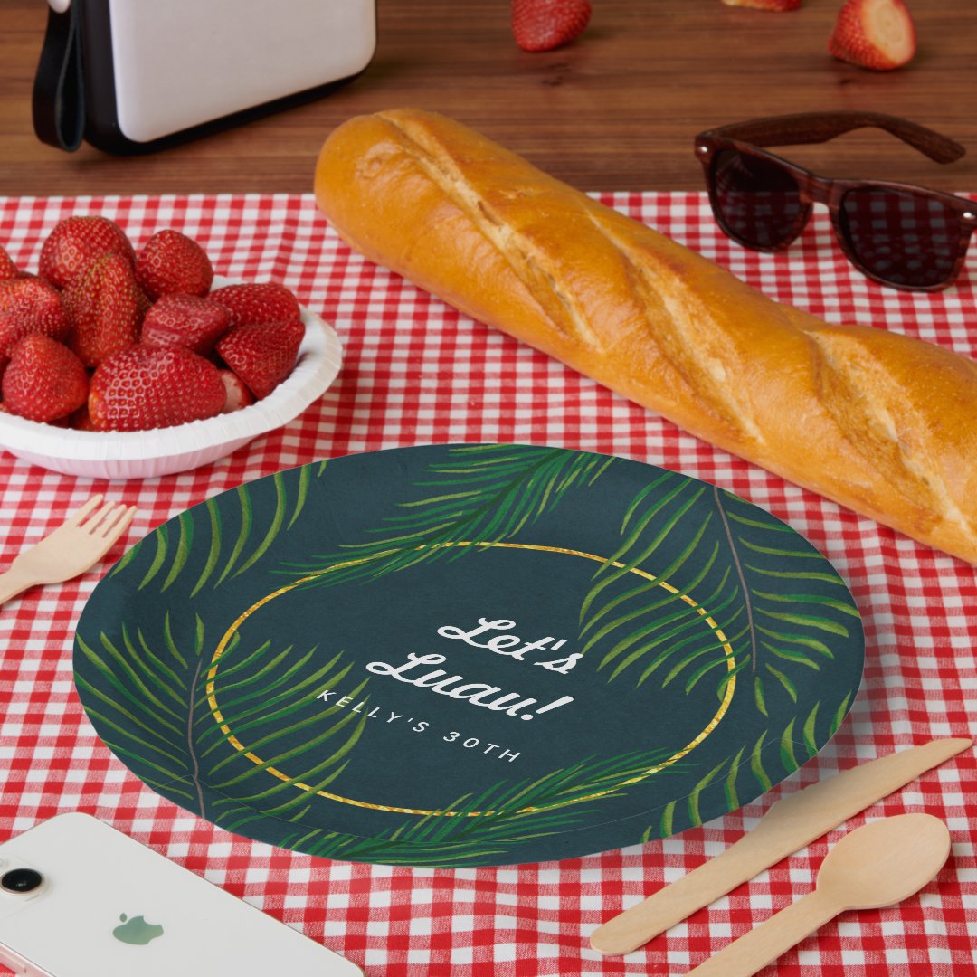 Elegant Tropical Luau Paper Plates | Zazzle