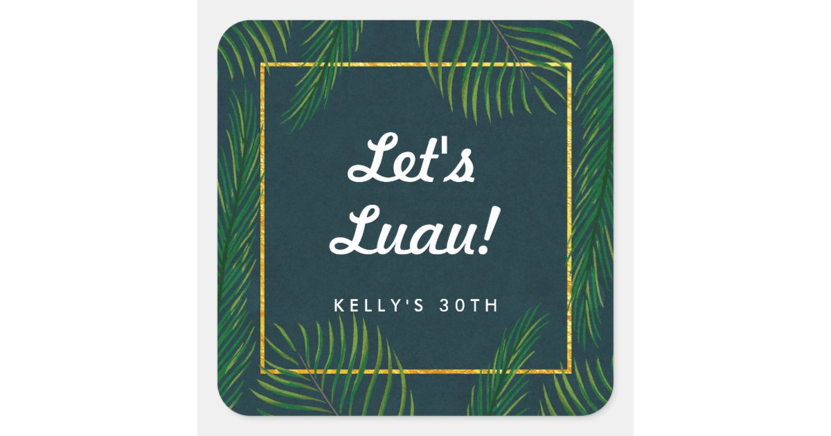 Elegant Tropical Luau Party Stickers | Zazzle
