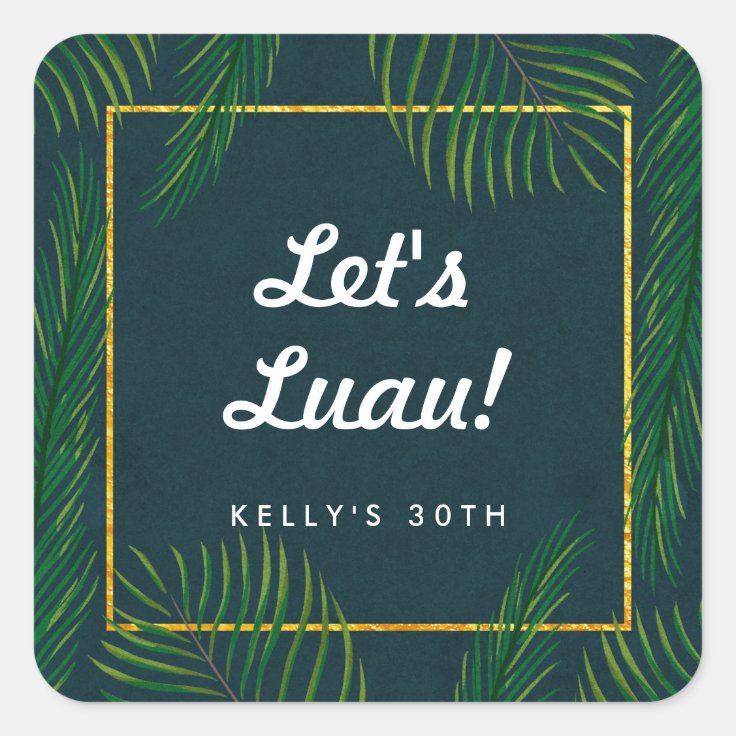 Elegant Tropical Luau Party Stickers | Zazzle