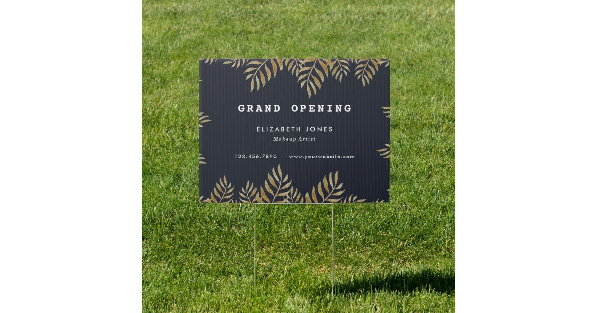 Elegant Tropical Makeup Artist Business Sign | Zazzle