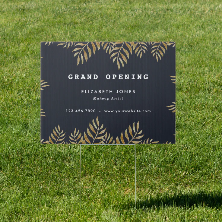 Elegant Tropical Makeup Artist Business Sign | Zazzle