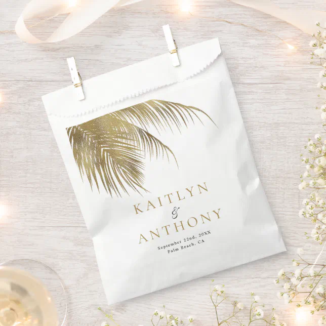 Elegant Tropical Palm Tree Beach Wedding Favor Bag | Zazzle