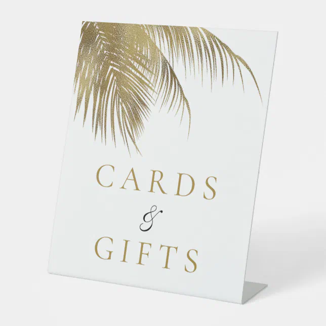 Elegant Tropical Palm Tree Beach Wedding Pedestal Sign | Zazzle