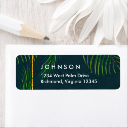 Elegant Tropical Return Address Labels | Zazzle