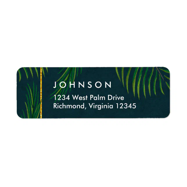 Elegant Tropical Return Address Labels | Zazzle