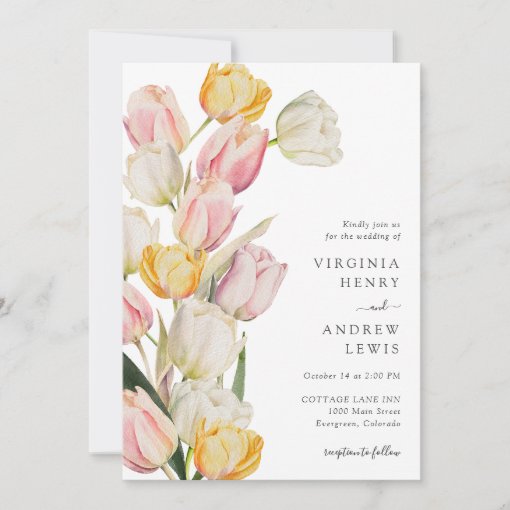 Elegant Tulip Wedding Invitation | Zazzle