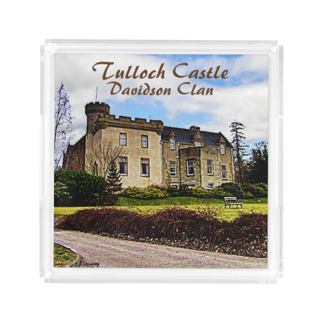 Elegant Tulloch Castle – Scottish Davidson Clan Acrylic Tray | Zazzle