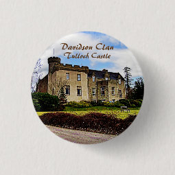 Elegant Tulloch Castle – Scottish Davidson Clan Button | Zazzle