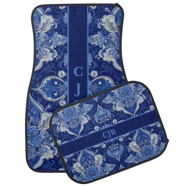 Elegant Turkish Persian Blues Car Floor Mats | Zazzle