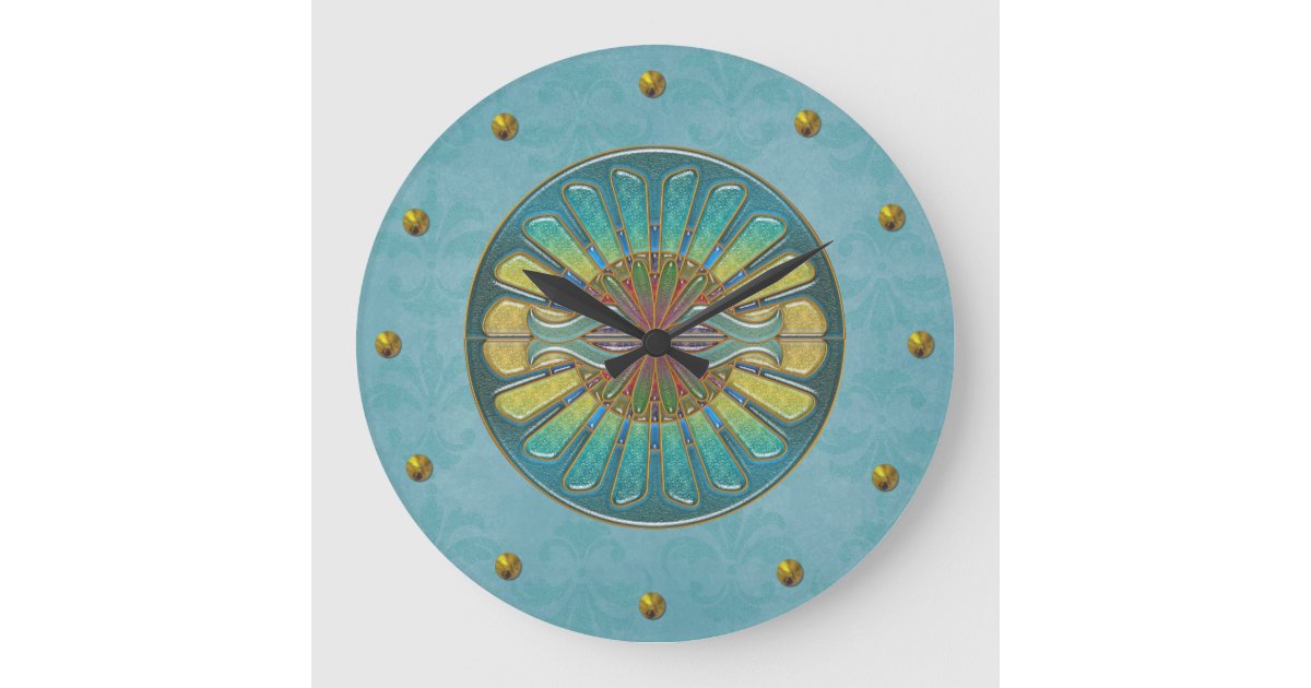 Elegant Turquoise Art Deco Wall Clock | Zazzle