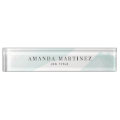 Elegant Turquoise Blue Watercolor Desk Name Plate | Zazzle