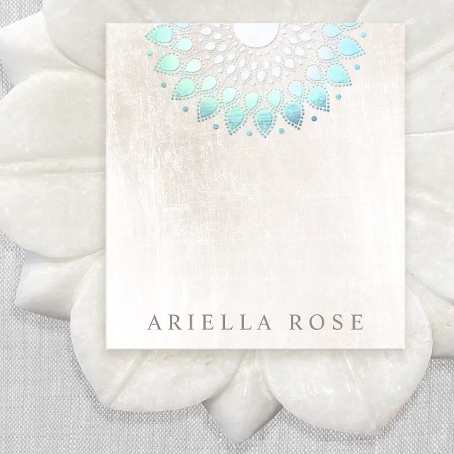 Elegant Turquoise Floral Lotus Notepad | Zazzle