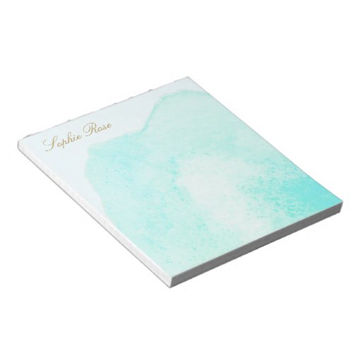 Elegant Turquoise Floral Watercolor Flower Notepad | Zazzle