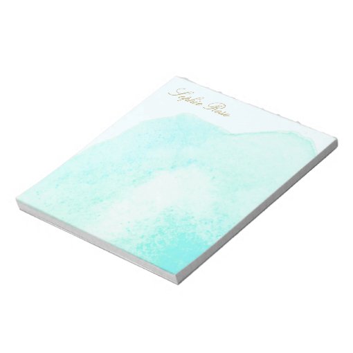 Elegant Turquoise Floral Watercolor Flower Notepad | Zazzle