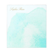 Elegant Turquoise Floral Watercolor Flower Notepad | Zazzle