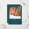 Elegant Turquoise Photo Wedding Save The Date | Zazzle