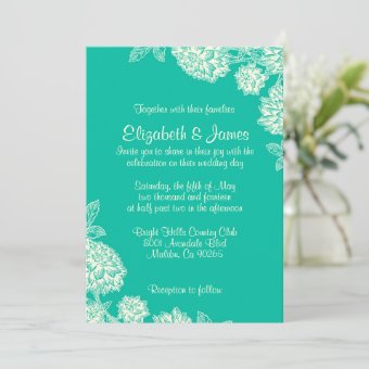 Elegant Turquoise Wedding Invitations | Zazzle