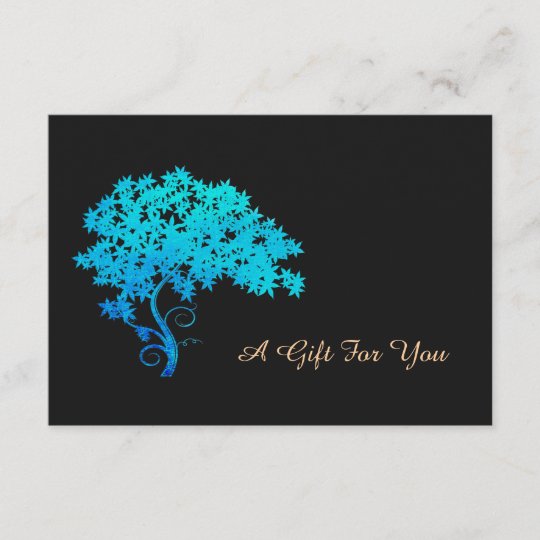 Elegant Turquoise Zen Tree Logo Gift Certificate | Zazzle.com