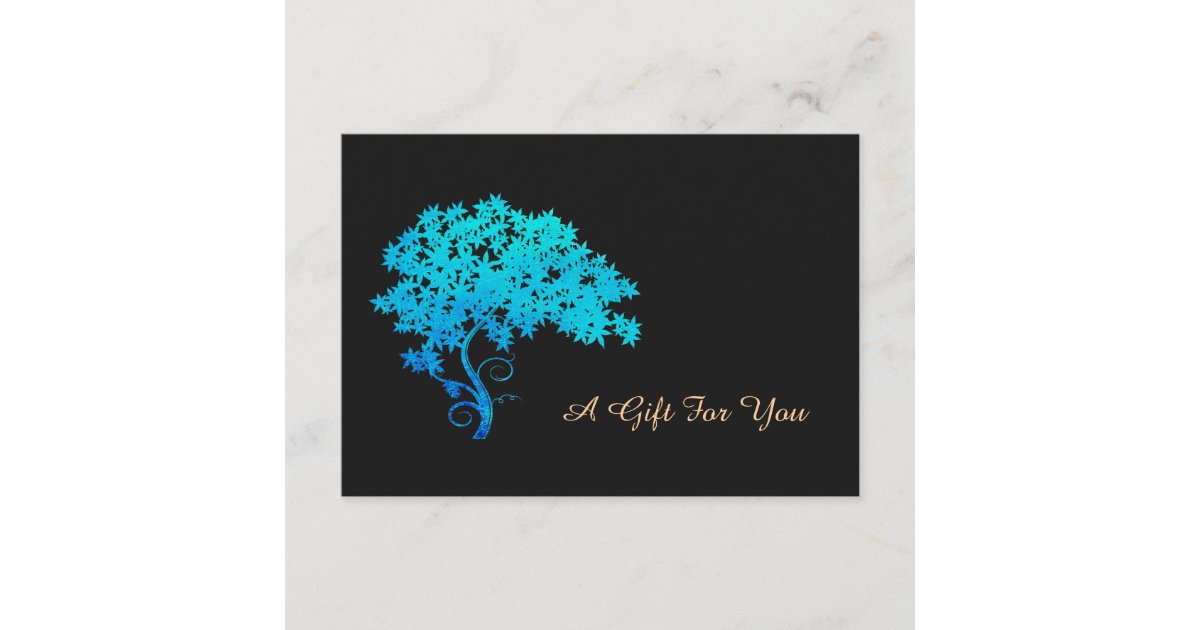 Elegant Turquoise Zen Tree Logo Gift Certificate | Zazzle.com