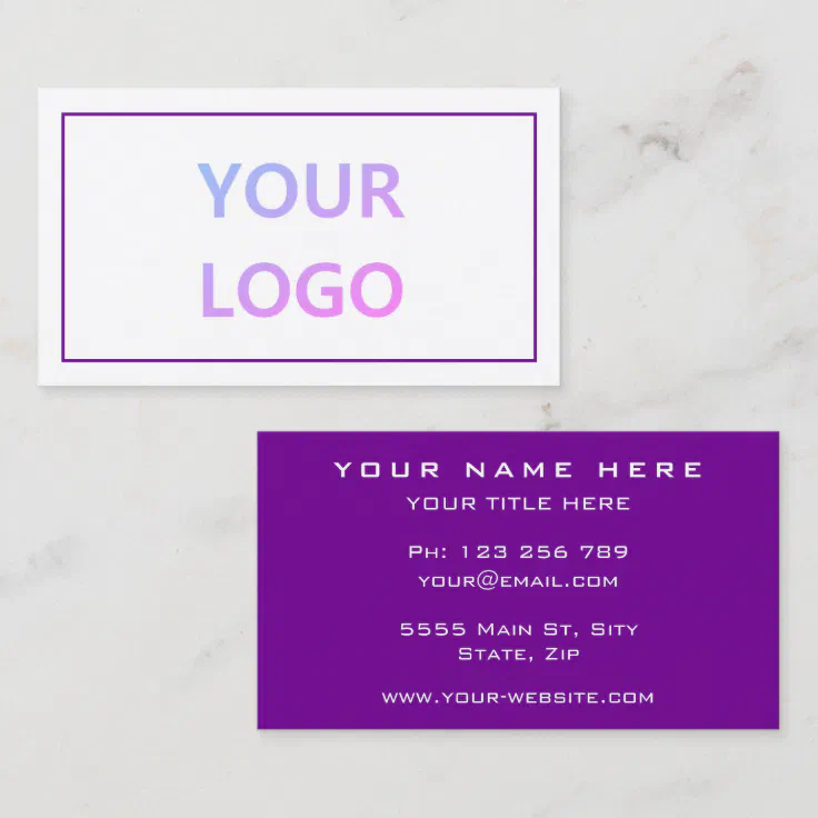 Elegant Two Color Business Logo - Choose Colors Business Card | Zazzle