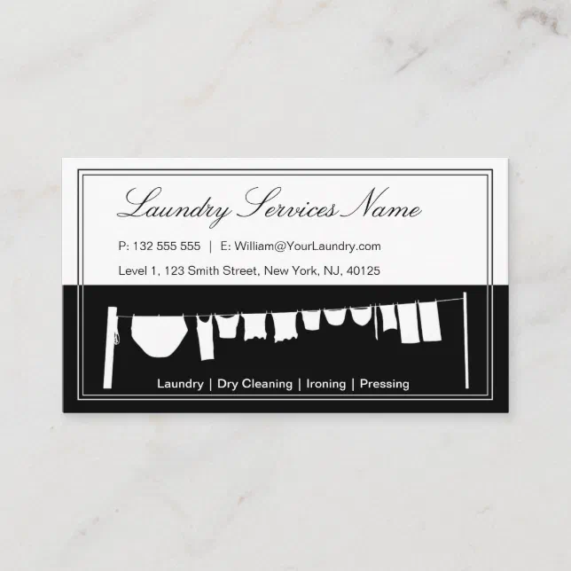 Elegant Two Tone Laundry Services Business Card | Zazzle
