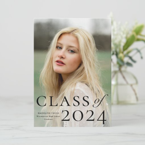 Elegant Type Photo Graduation Announcement | Zazzle