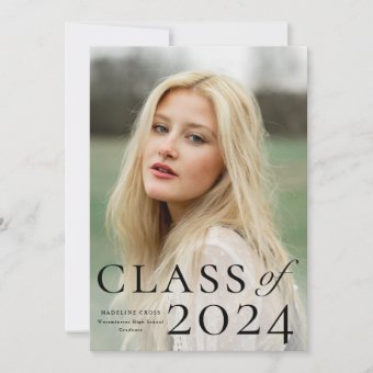 Elegant Type Photo Graduation Announcement | Zazzle