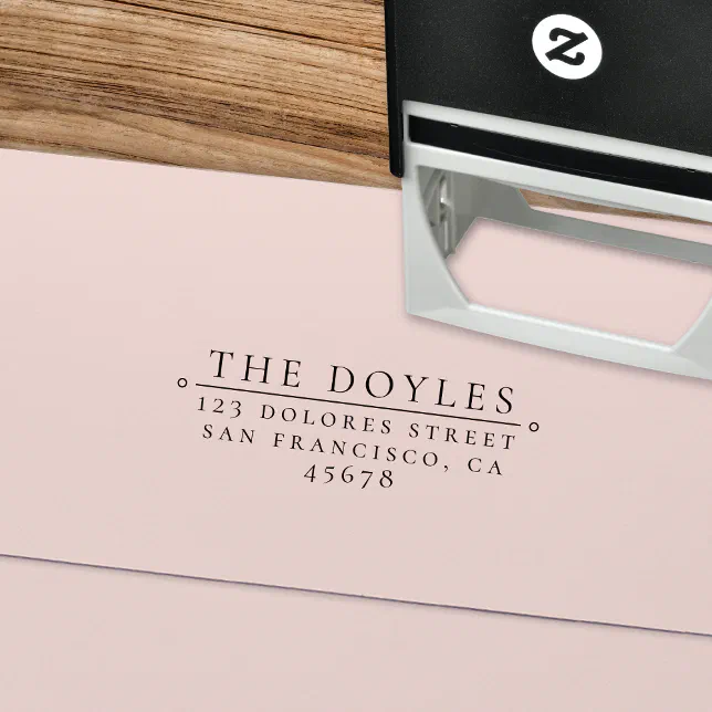 Elegant Type Return Address Self-Inking Stamp | Zazzle