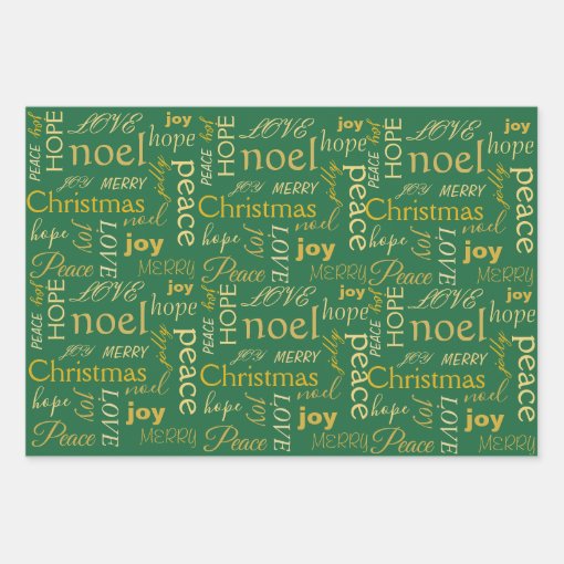Elegant Typography Gold Christmas Wrapping Paper Sheets | Zazzle