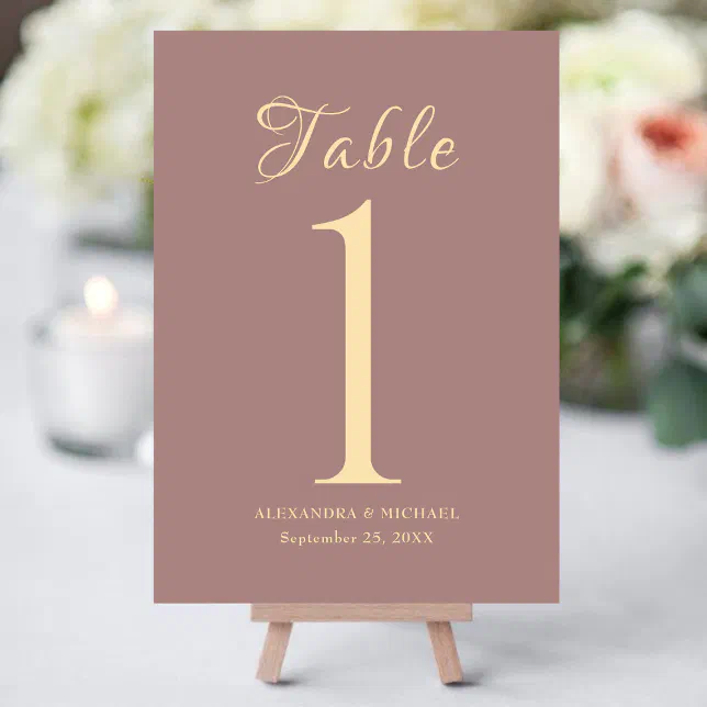 Elegant Typography Modern Wedding Table Numbers | Zazzle