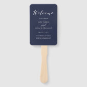 Elegant Typography | Navy Blue Wedding Hand Fan | Zazzle