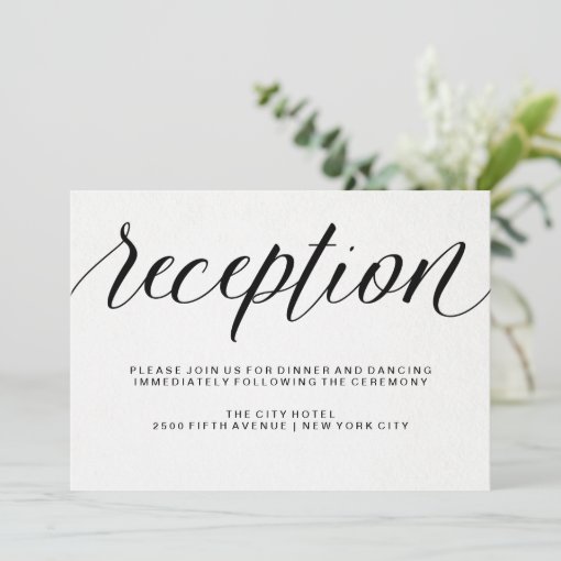 Elegant Typography on Watercolor Paper Reception Invitation | Zazzle