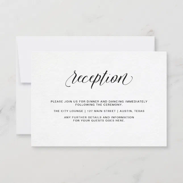 Elegant Typography on Watercolor Paper | Reception Invitation | Zazzle
